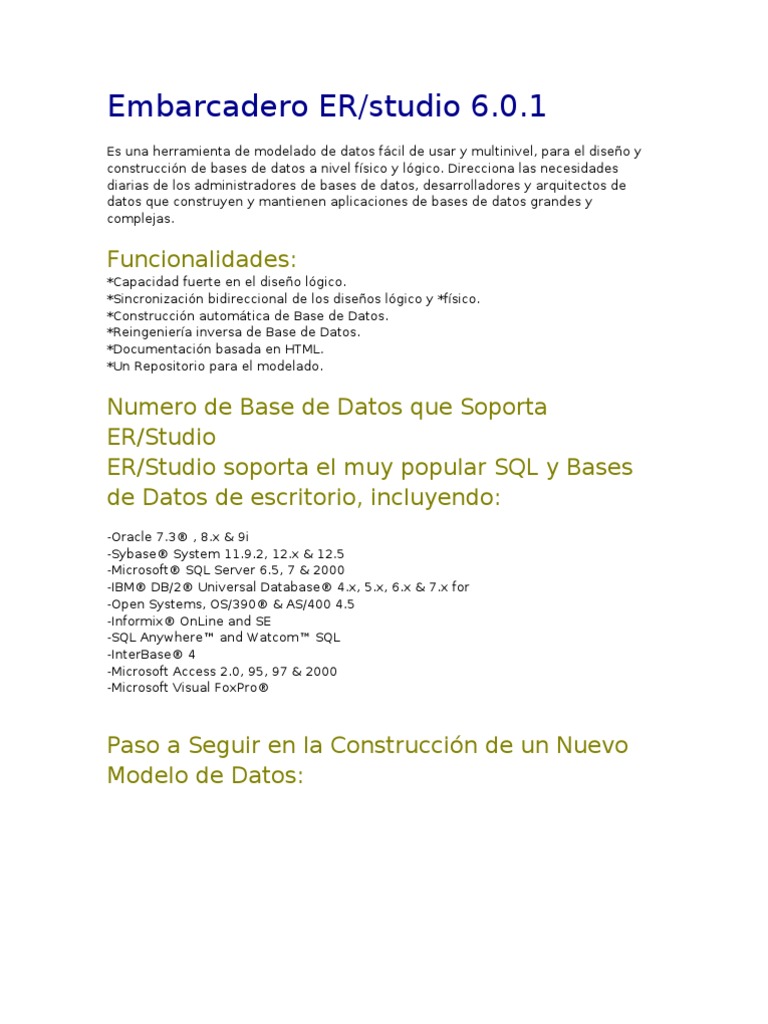 Tutotrial Embarcadero ER | PDF