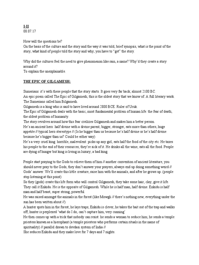 I-II Literature | PDF | Trojan War | Epic Of Gilgamesh