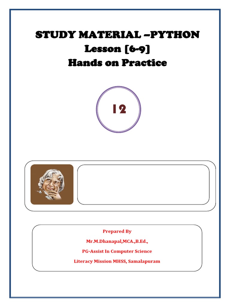 Python Hands On Practice Lesson 6-9 | PDF | String (Computer Science) | Software Development