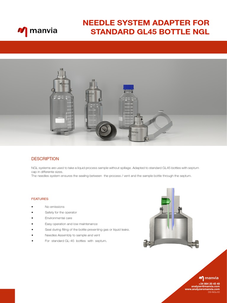 Needle System Adapter For Standard Gl45 Bottle NGL: Description | PDF ...