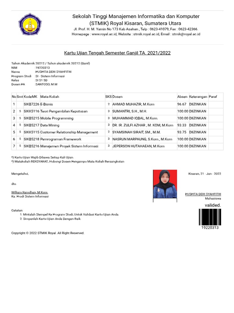 Print From STMIK ROYAL Kisaran | PDF
