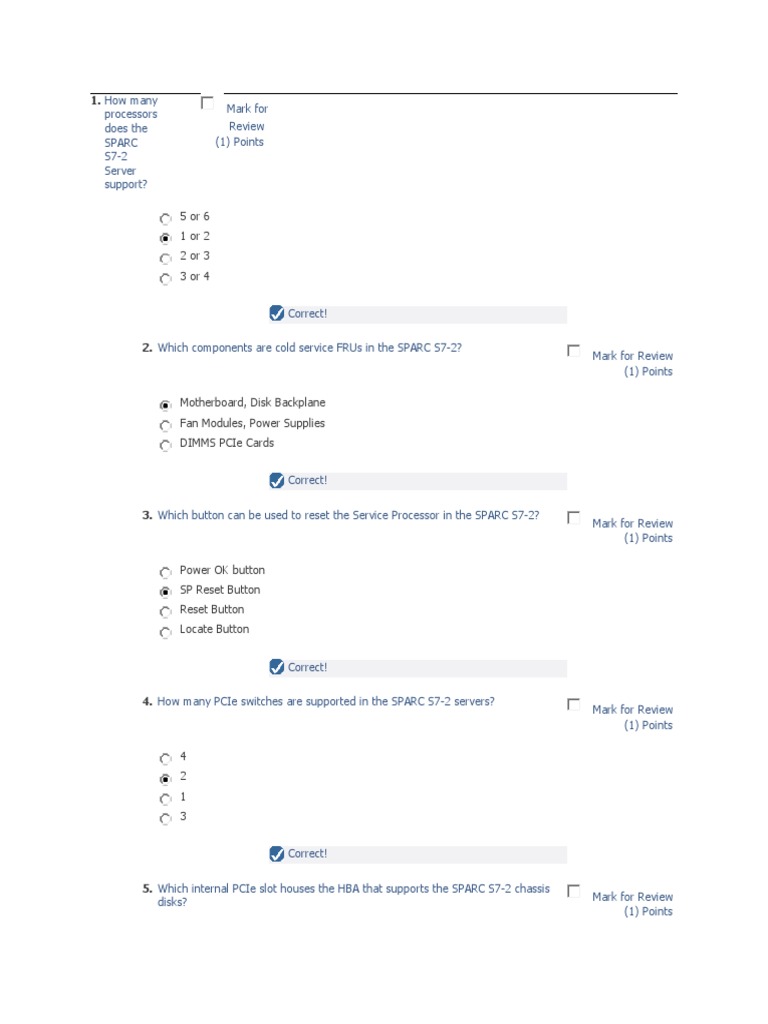 SPARC S7 Server Hardware Installation and EIS Online Assessment Answer | Download Free PDF ...