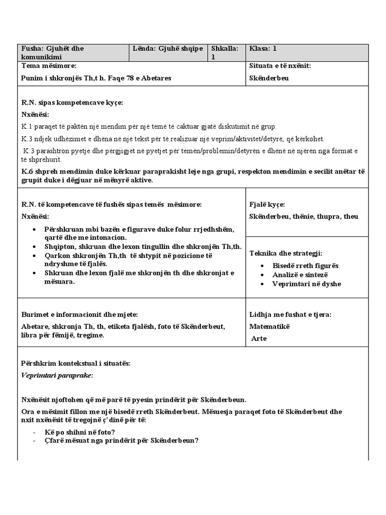 4 Shkronja TH Ana | PDF