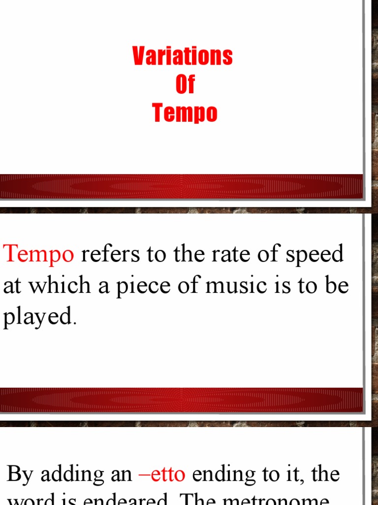 MAPEH 5 Variations of Tempo | PDF | Tempo | Performing Arts