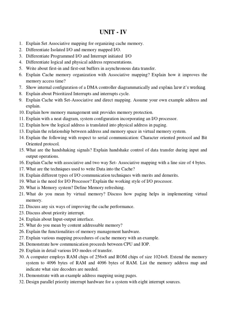 Unit - Iv | PDF | Cpu Cache | Random Access Memory