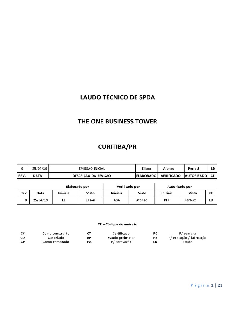 Laudo SPDA | PDF | Relâmpago | Eletromagnetismo
