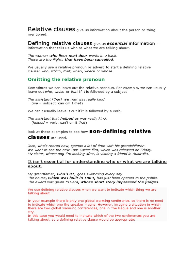 Relative Clauses | PDF