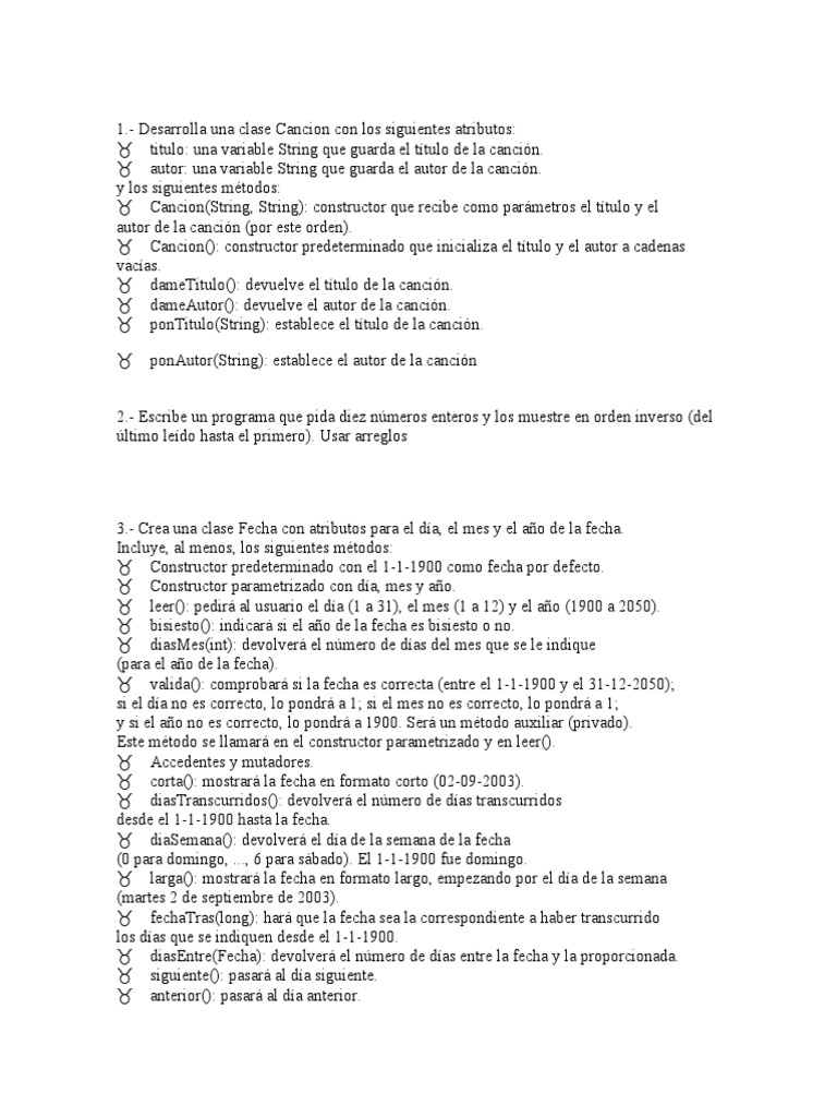 Ejercicios Clases Pdf Programación Constructor Programación Orientada A Objetos