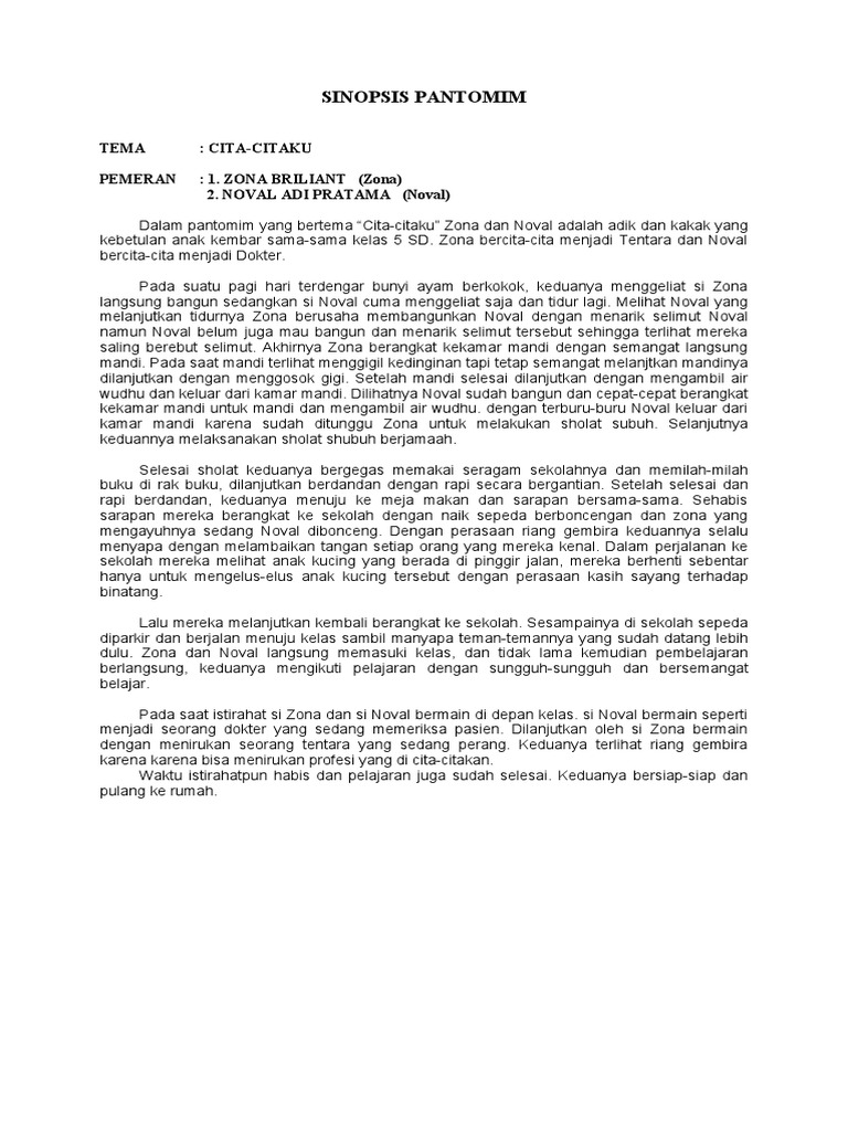 Sinopsis Pantomim | PDF
