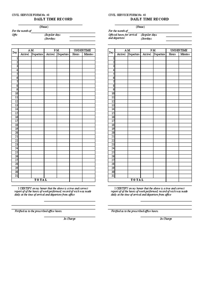 DTR Blank Form APR2021 | PDF
