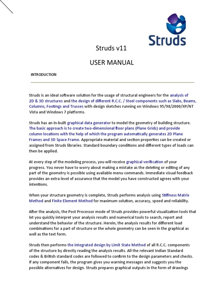 Struds V11 Manual | PDF | Computer File | Microsoft Windows