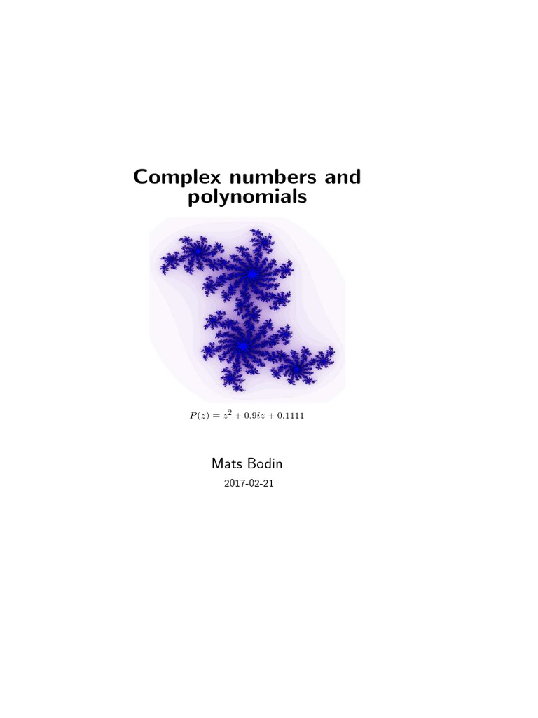 Complex Numbers and Polynomials: Mats Bodin | PDF | Numbers | Complex ...