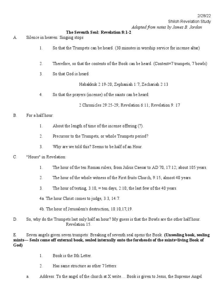 Revelation 7-8 Bible Study | PDF