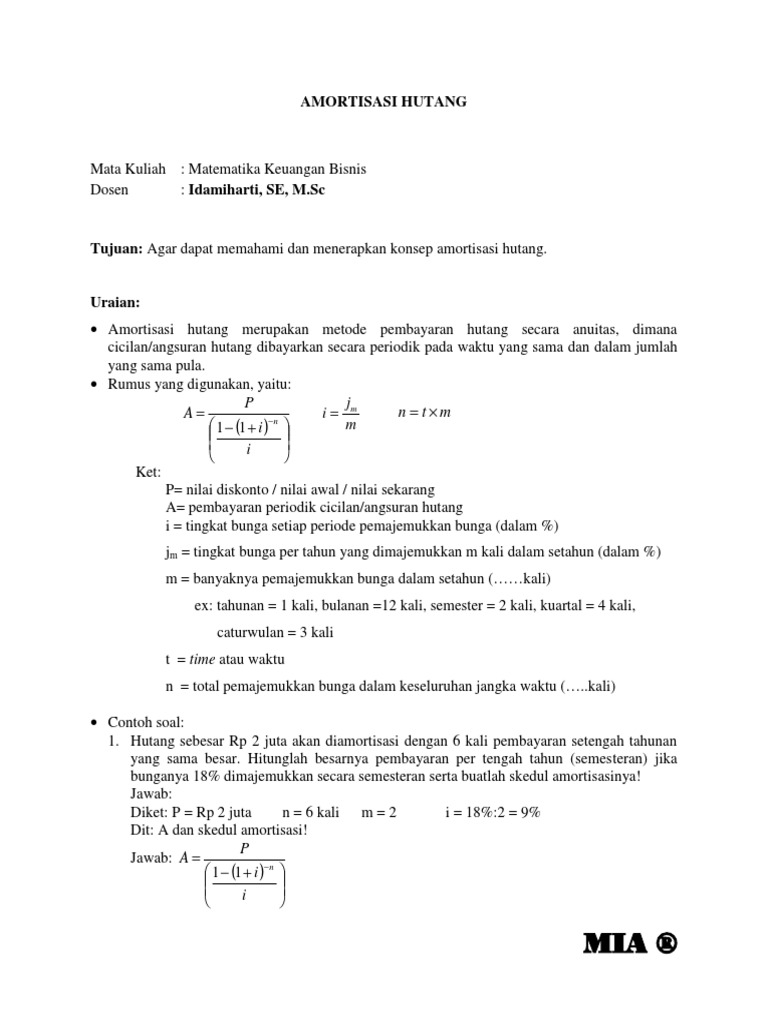 Amortisasi Hutang | PDF