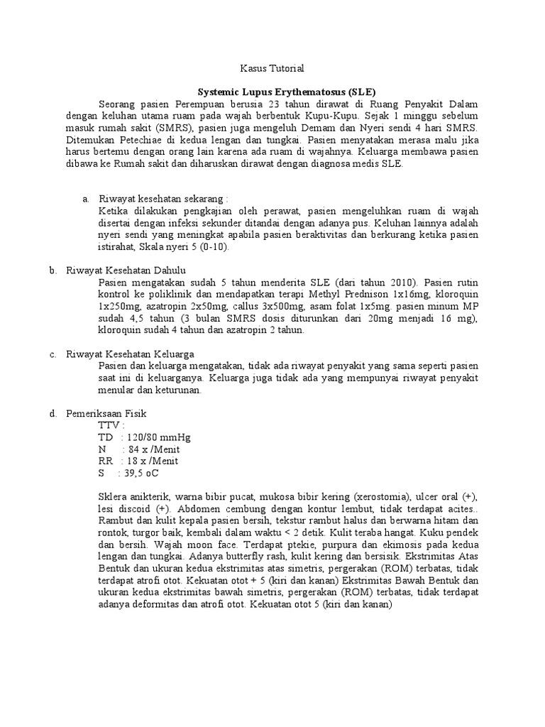 Kasus SLE: Diagnosis dan Penanganan | PDF