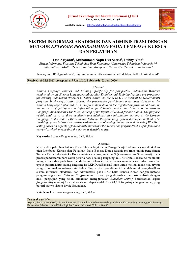 Sistem Informasi Akademik Dan Administrasi Dengan Metode Extreme ...