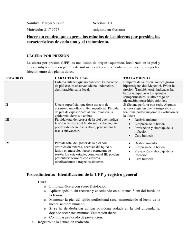 Estadios de La Ulcera Por Presion | PDF | Piel | Herida