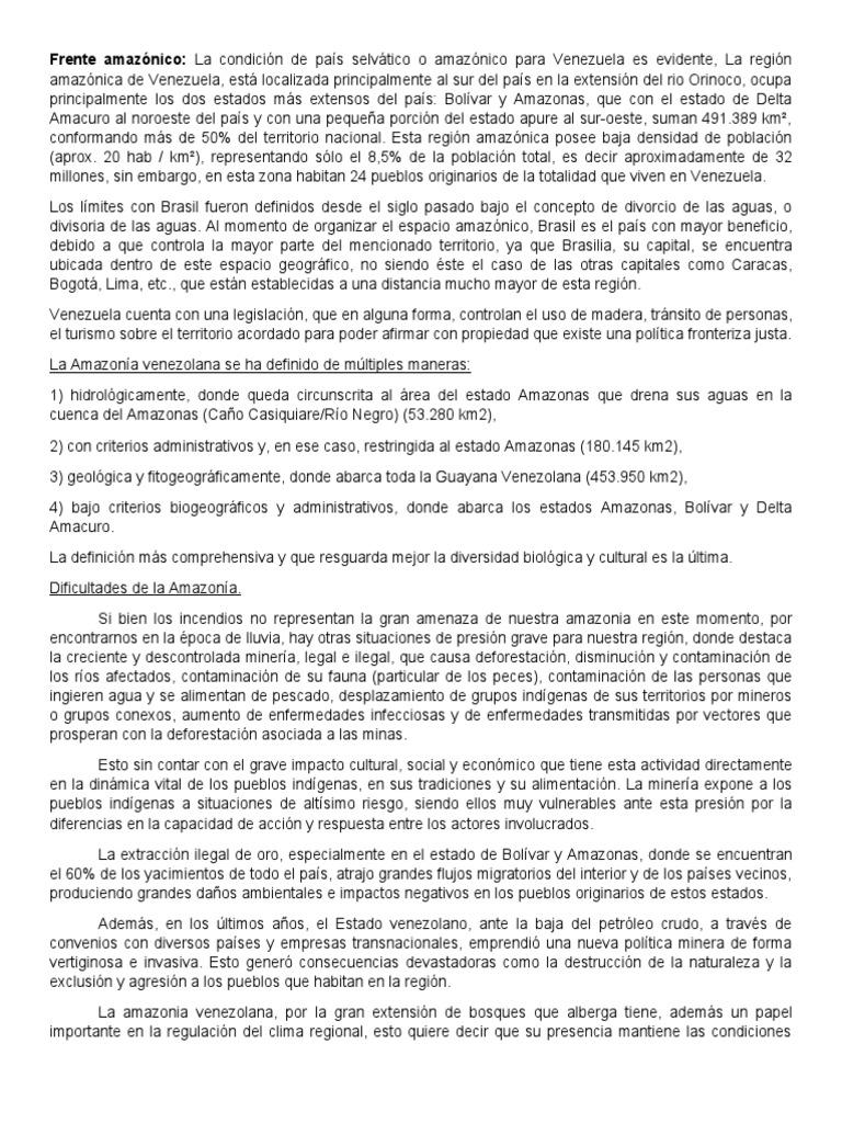 Frente Amazónico | PDF | Venezuela | Minería
