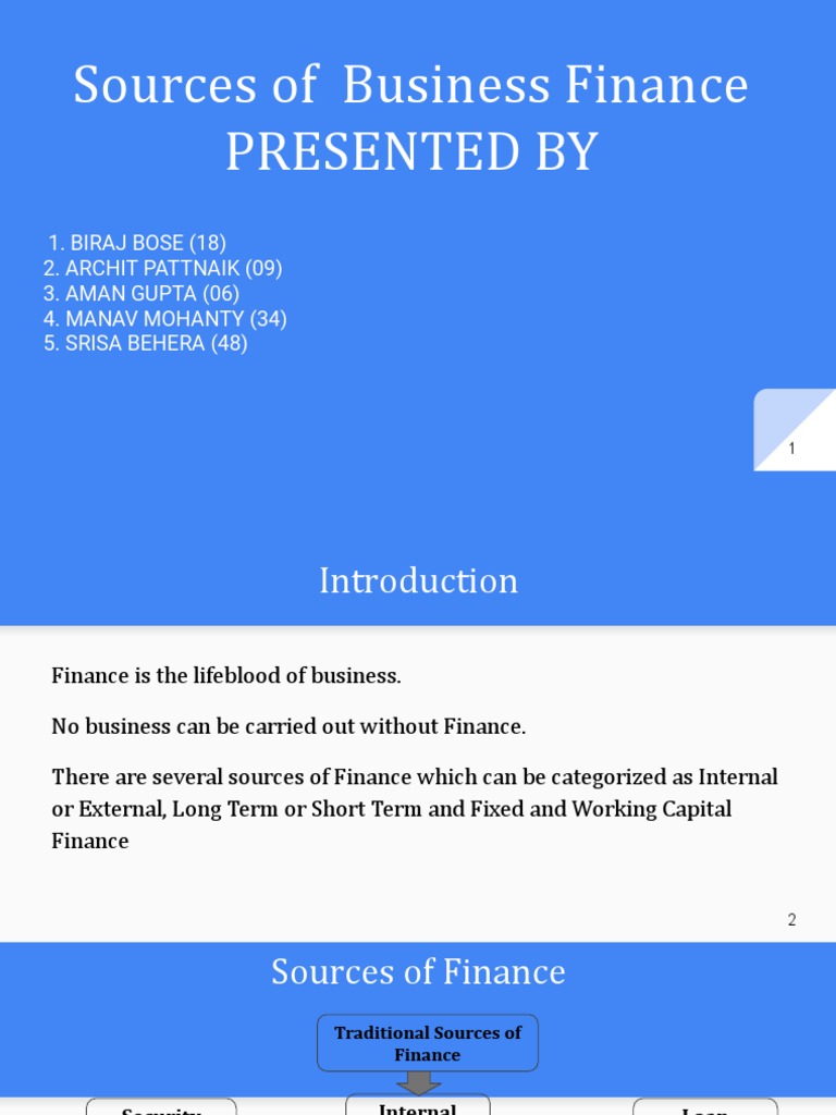 Presentation - Sources - of - Finance - BST SEMINAR | PDF | Banks ...