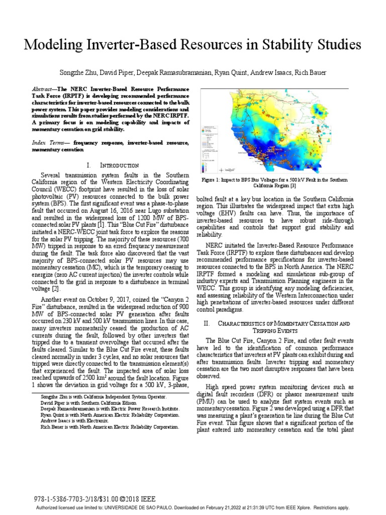 Modeling Inverter-Based Resources in Stability Studies | PDF | Power Inverter | Electrical Grid