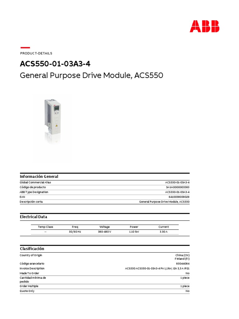 ACS550-01-03A3-4: General Purpose Drive Module, ACS550 | PDF | Computer Networking | Computer ...