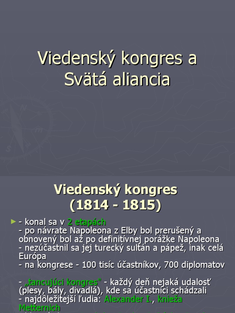 Viedenský Kongres A Svätá Aliancia | PDF
