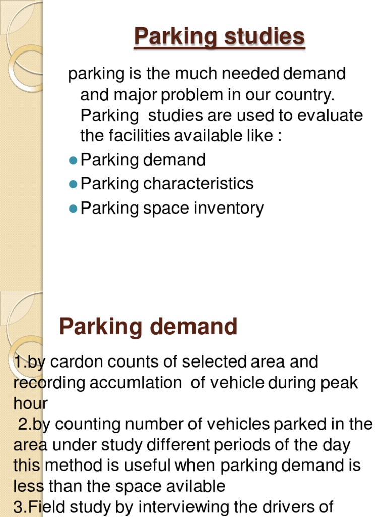 Parking Demand and Study Methods | PDF | Traffic Collision | Parking