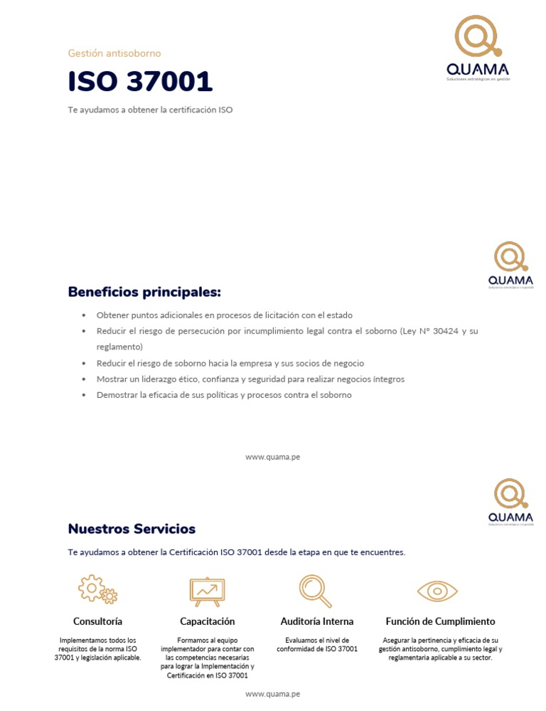 ISO 37001 - Beneficios | PDF | Regulación | Certificación