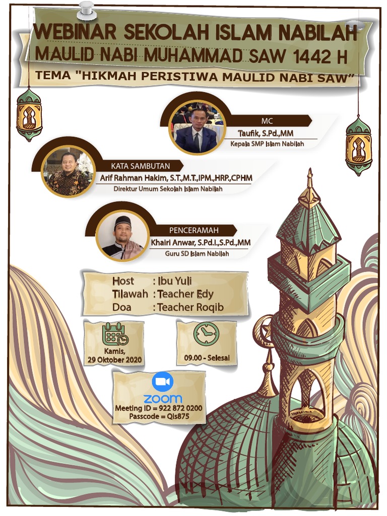 Webinar Sekolah Islam Nabilah: Maulid Nabi Muhammad SAW 1442 H | PDF