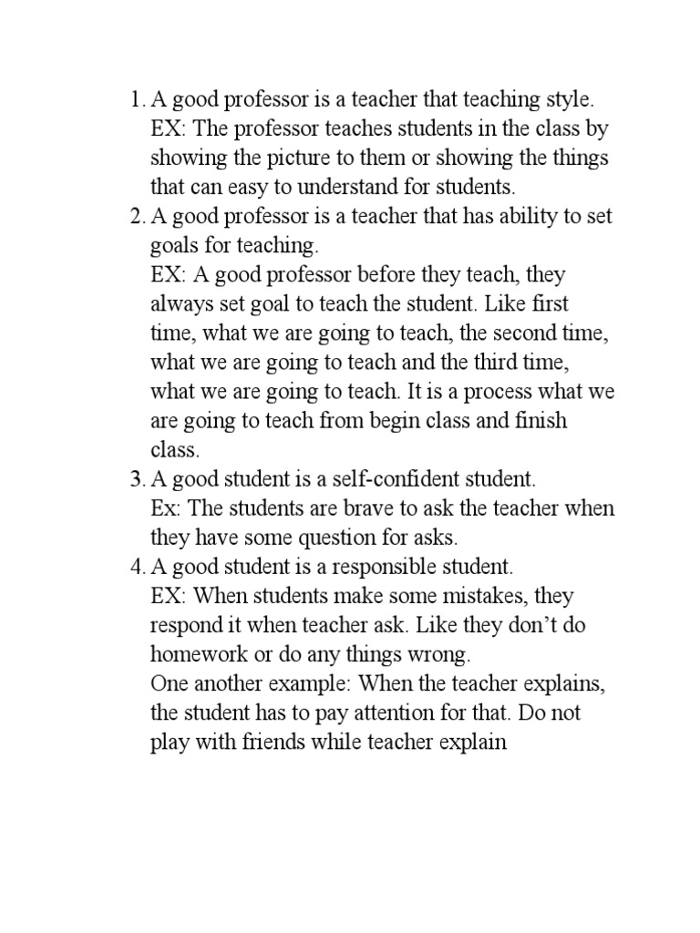 A Good Professor Is A Teacher That Teaching Style | PDF | Language Arts ...