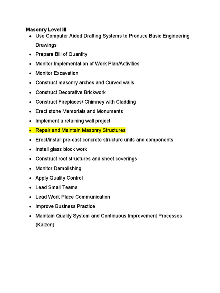 Masonry Level III | PDF | Architectural Elements | Economic Sectors
