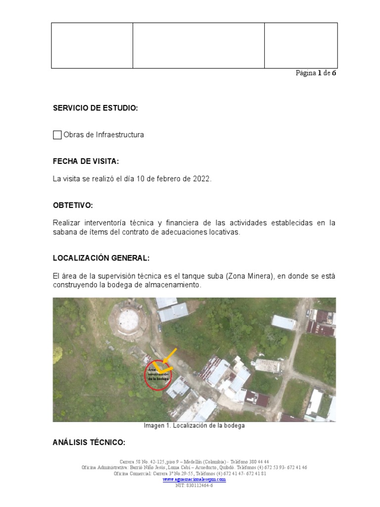 Informe Técnico Bodega Suba | PDF