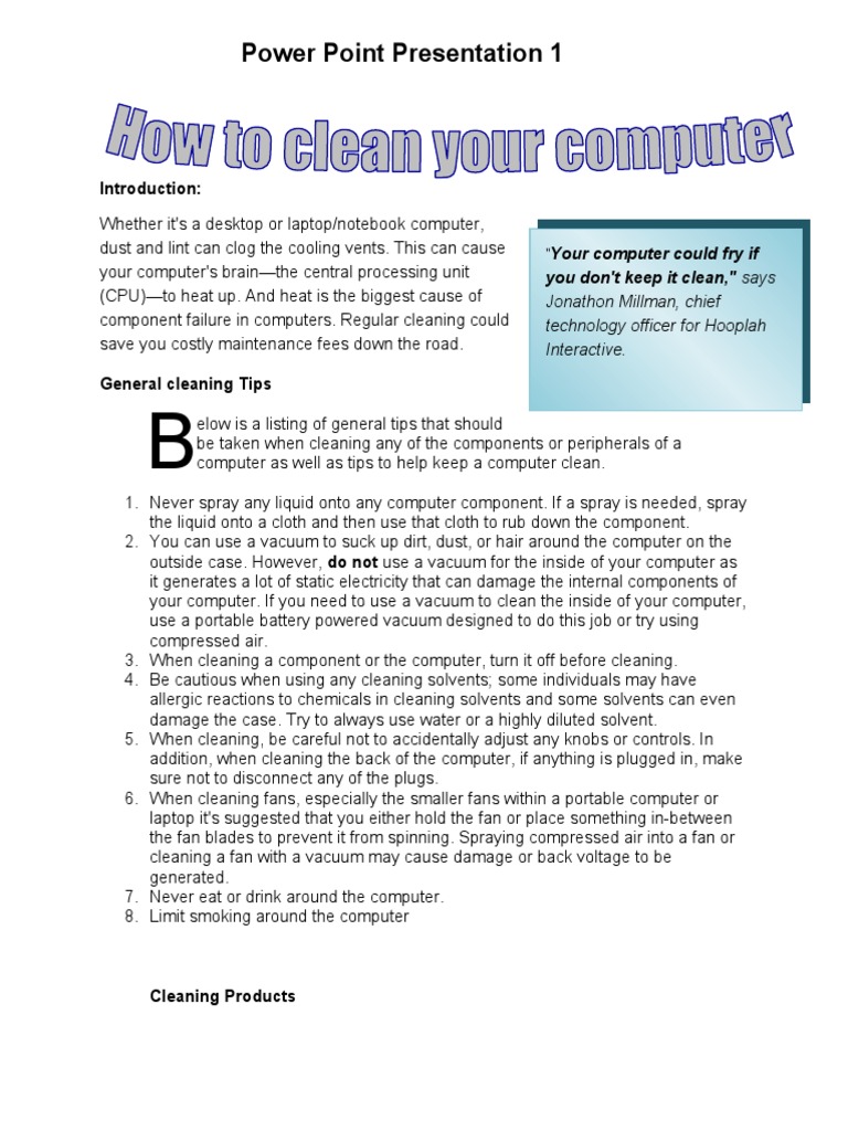 Power Point Presentation 1 | PDF | Laptop | Computer Engineering