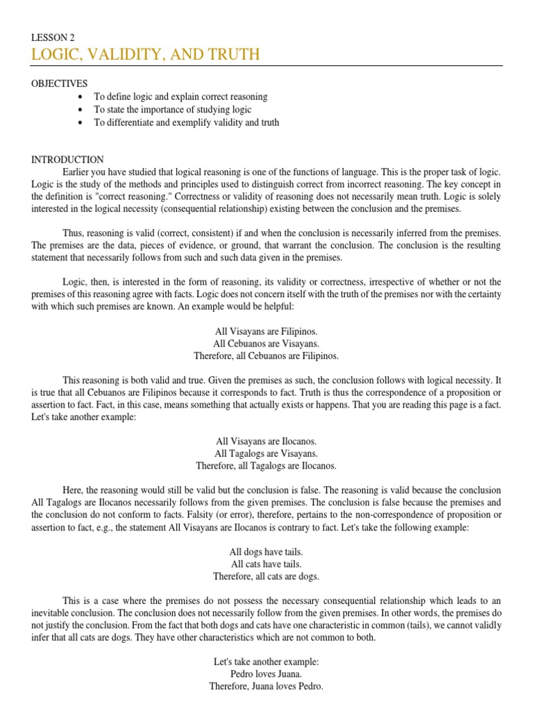 Philosophy and Logic - Module 2 | PDF | Logical Consequence | Logic