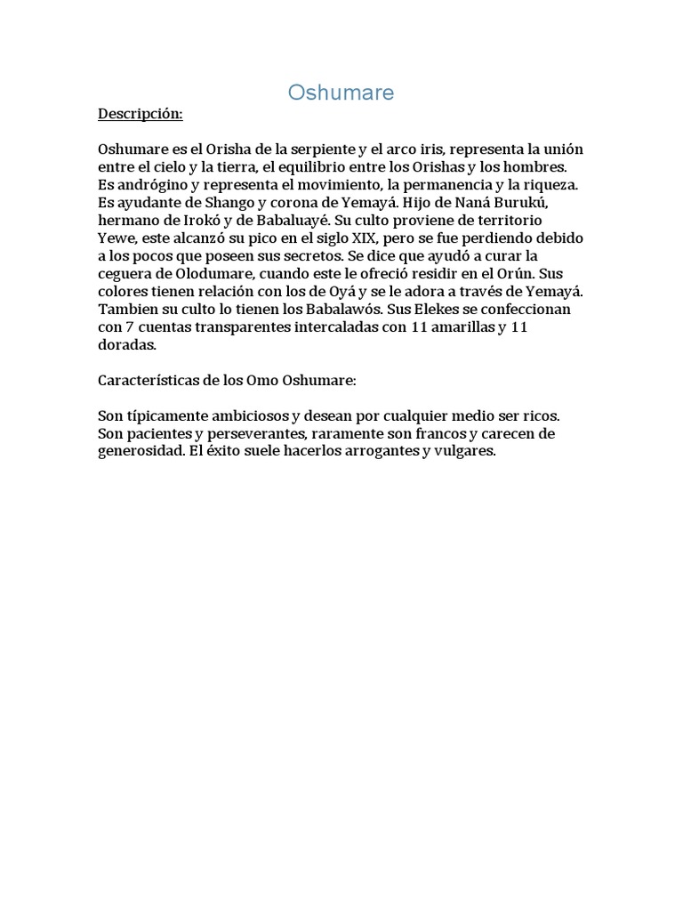 Oshumare, el Orisha de la serpiente y el arco iris: Su naturaleza dual ...