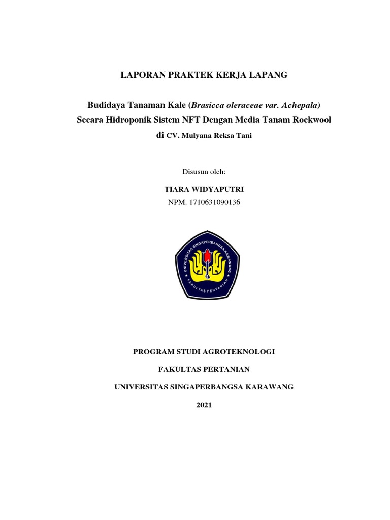 Budidaya Hidroponik Kale di CV Mulyana Reksa Tani | PDF