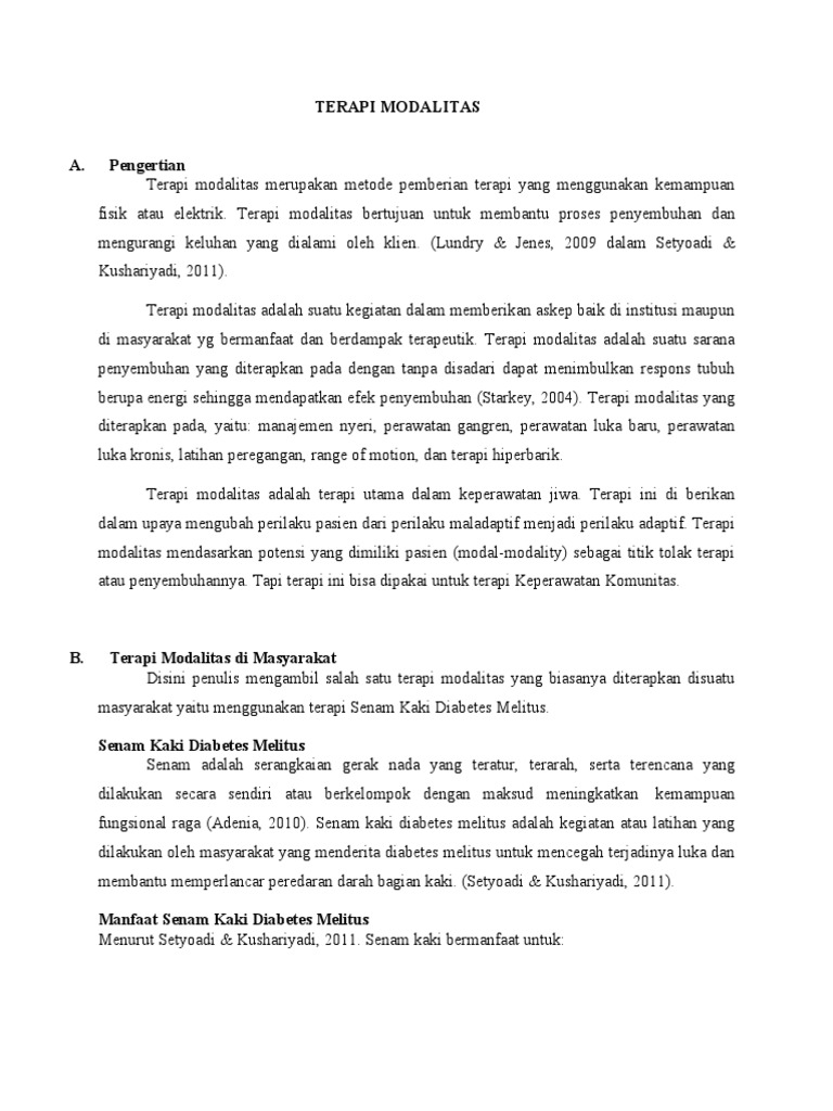 Terapi Modalitas | PDF | Pengembangan Diri