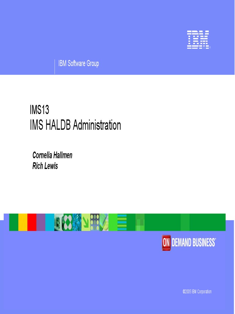IMS HALDB Administration: IBM Software Group | PDF | Databases | Database Index