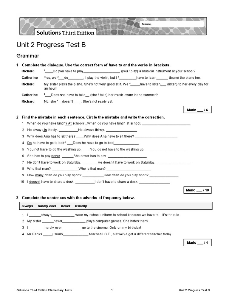 Unit 2 Progress Test B Overview | PDF | Linguistics