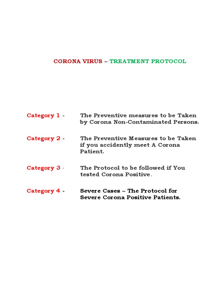 Corona Virus Treatment Protocol Guide | PDF | Dietary Supplements ...