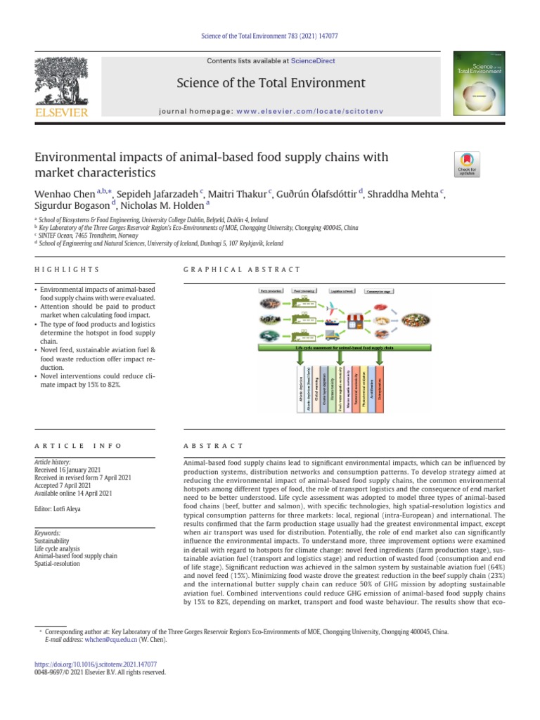 Environmental Impacts of Animal-Based Food Supply Chains With Market ...