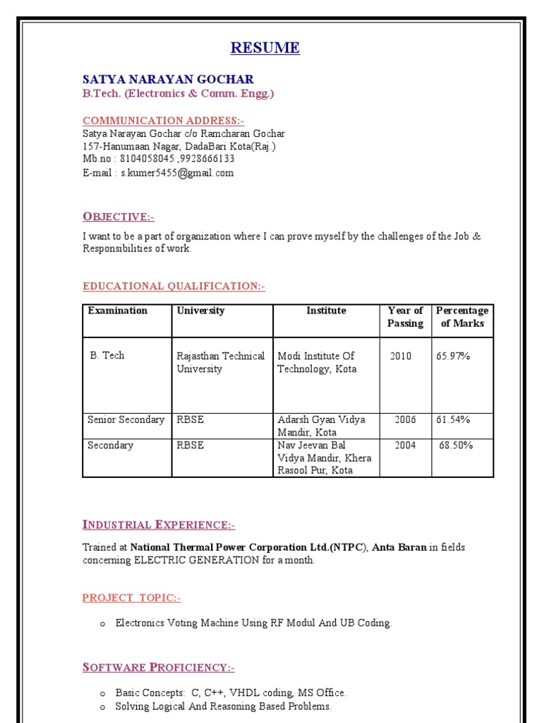 Sattu Resume Final | PDF