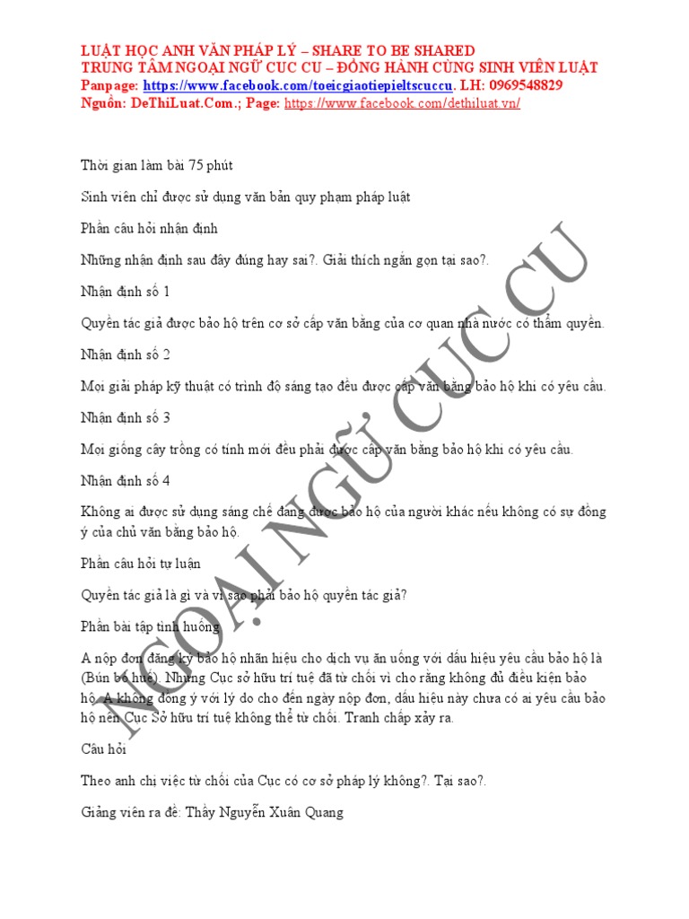 SHTT - ĐỀ THI | PDF