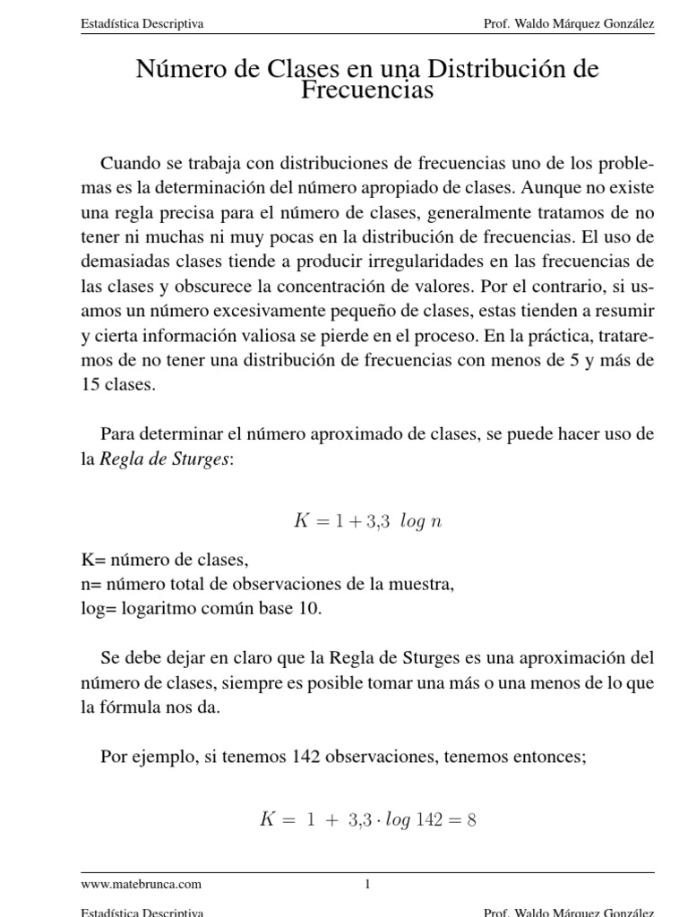 Regla de Sturges | PDF | Enseñanza de matemática | Science