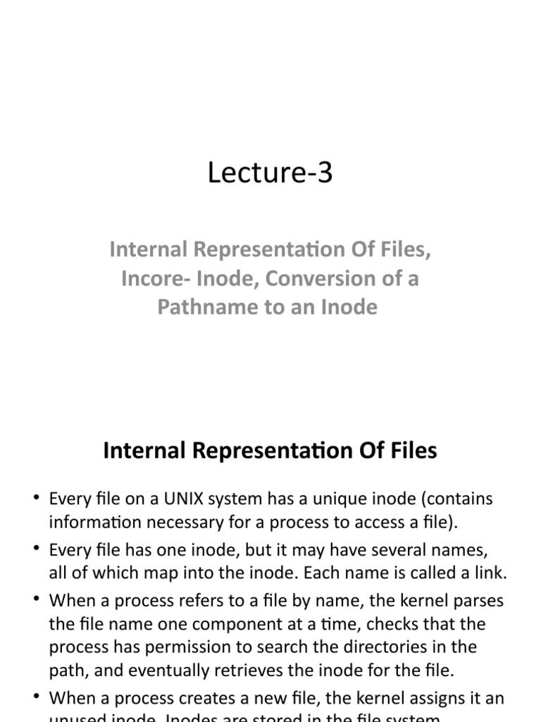 Lecture3-Inode Table Content and InodeConversion | PDF | Computer File | File System