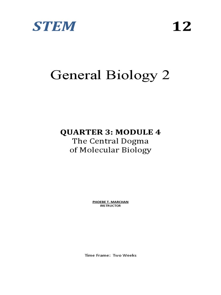 General Biology 2: Quarter 3: Module 4 | PDF | Rna | Dna