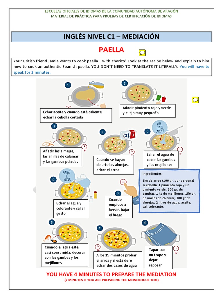 Ingles C1 Med Paella | PDF | Cocina | Alimentos