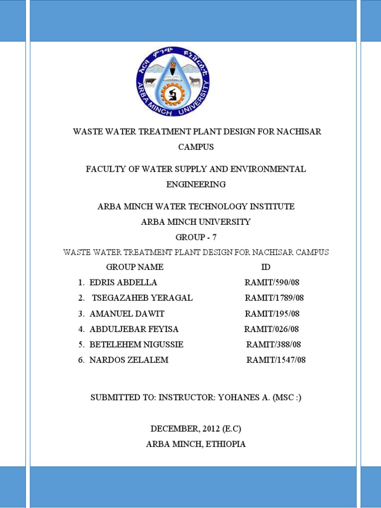 Wastewater Treatment Design for Nachisar | PDF | Sewage Treatment | Sewage