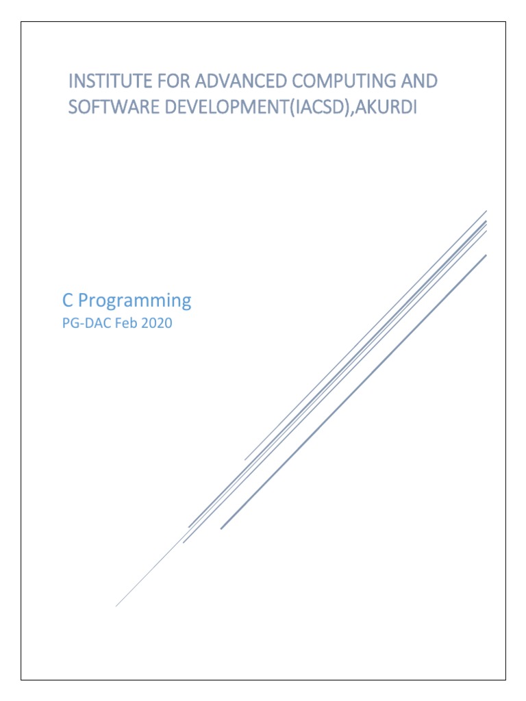 Institute For Advanced Computing and Software Development (Iacsd), Akurdi | PDF | Pointer ...