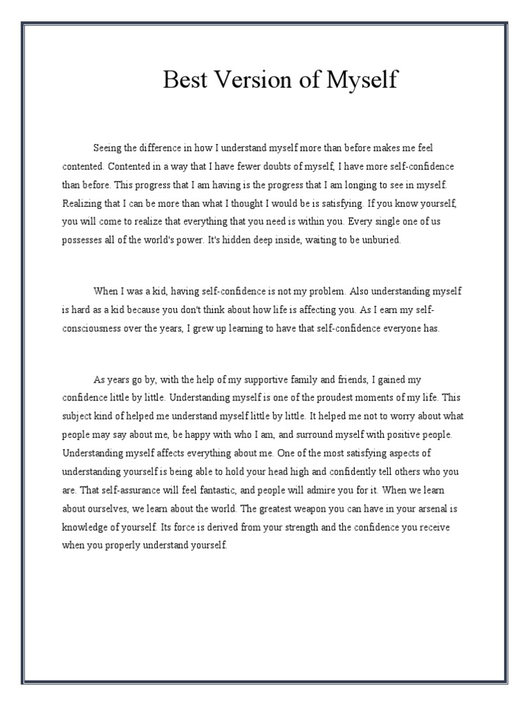 Best Version of Myself | PDF